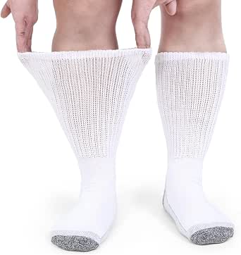 Amazon.com: NEERKOOR Cushion Diabetic Crew Socks, Non-Binding Loose Fit ...