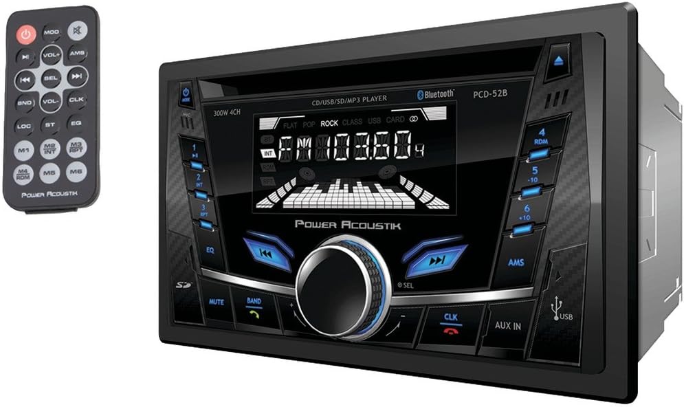 Amazon.com: Power Acoustik PCD-52B Double Din Car Stereo Receiver, 2 ...
