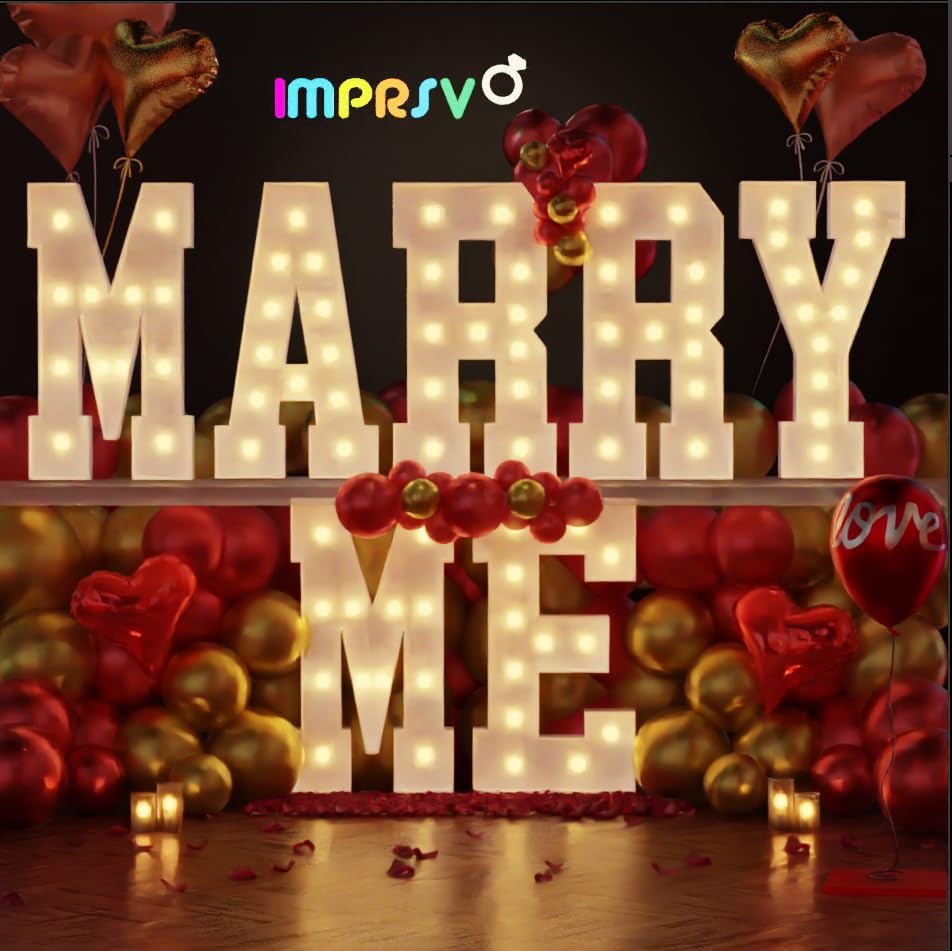 Snapklik.com : Imprsv Marry Me Light Up Letters, 4FT Yellow MARRY ME ...
