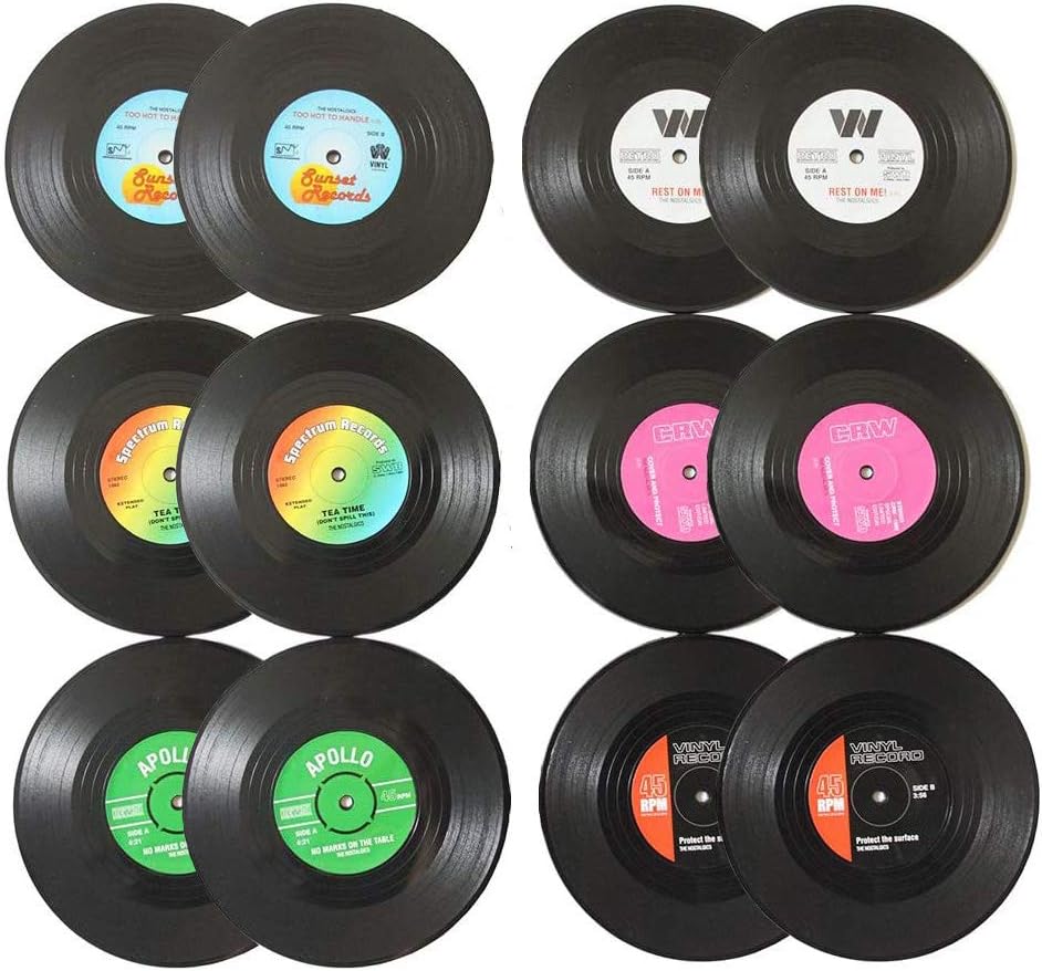 Amazon.com: Coasters for Drinks with Gift Box - Set of 6 Colorful Retro ...