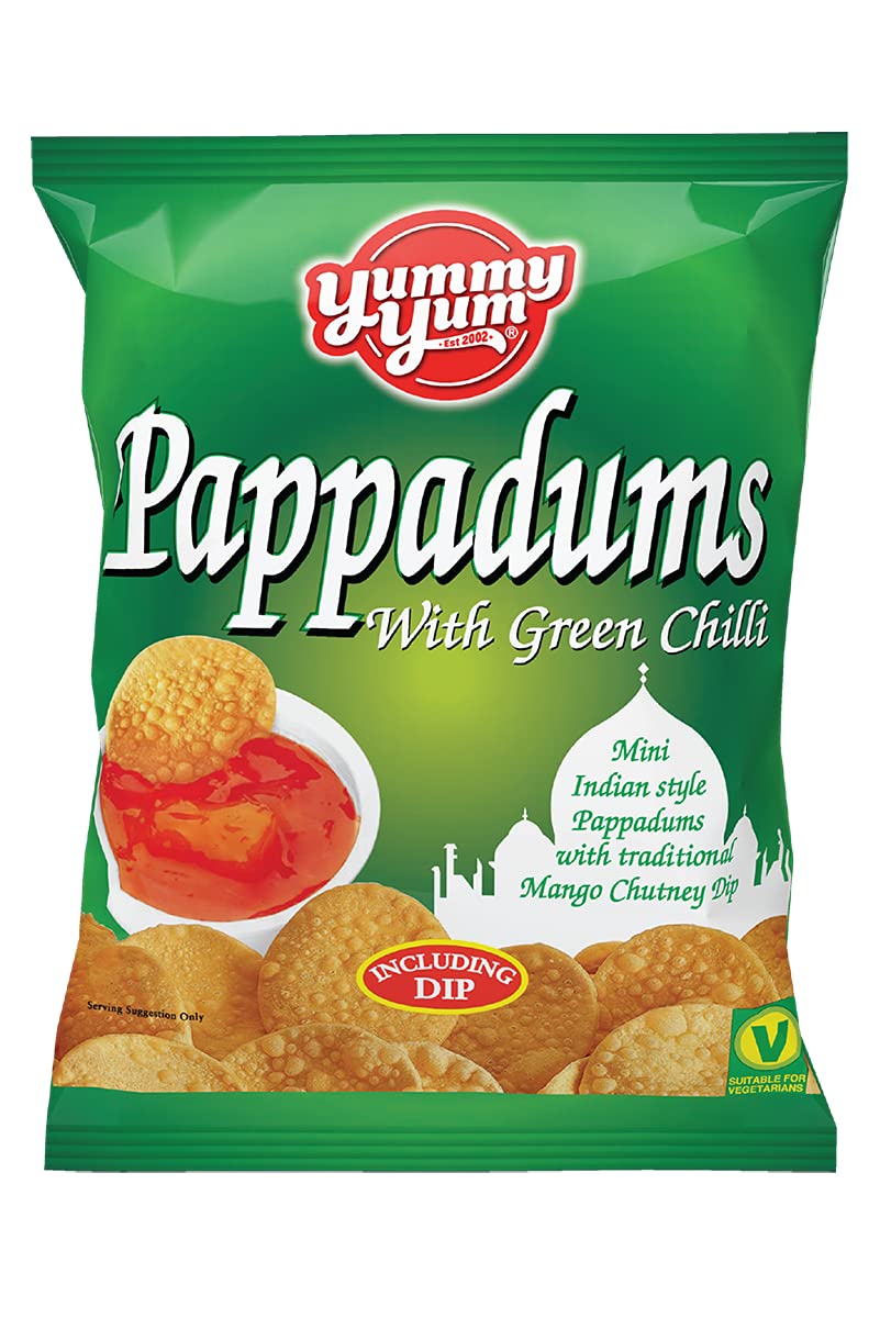 Pappadums with Green Chilli - Mini Indian Style Pappadums with ...