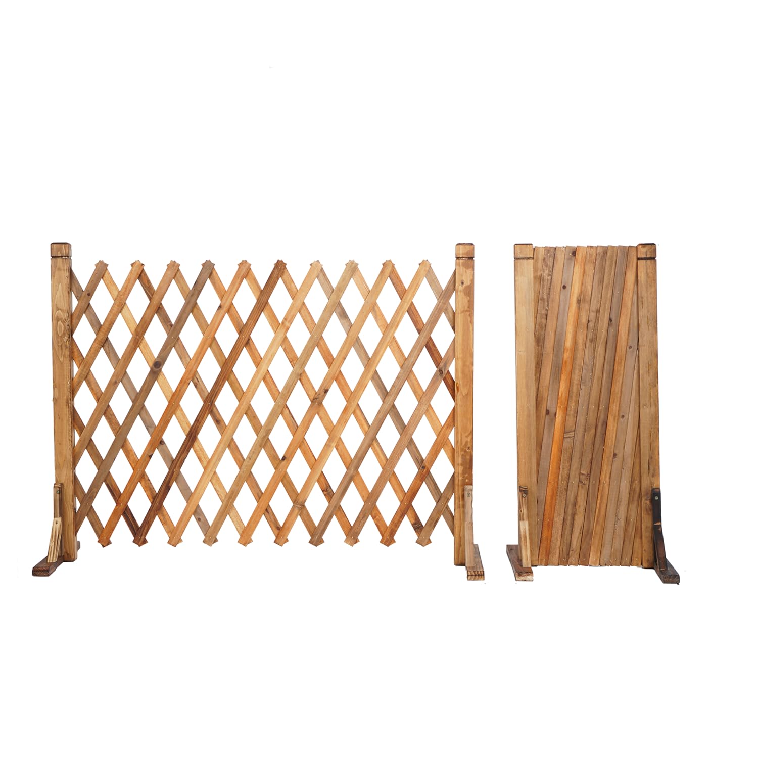 tonchean 2Pack Expanding Trellis Fence Panels Garden Wood Extendable ...