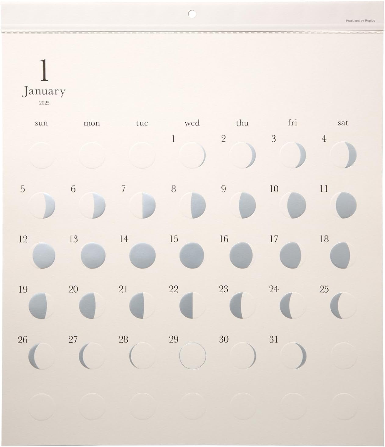 Amazon.com: Replug A25-455 2025 Calendar Wall Mount Moon Phases Michiru ...