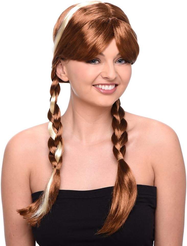 Fairytale Princess Wig Ladies Fancy Dress Pigtail Adults Costume ...