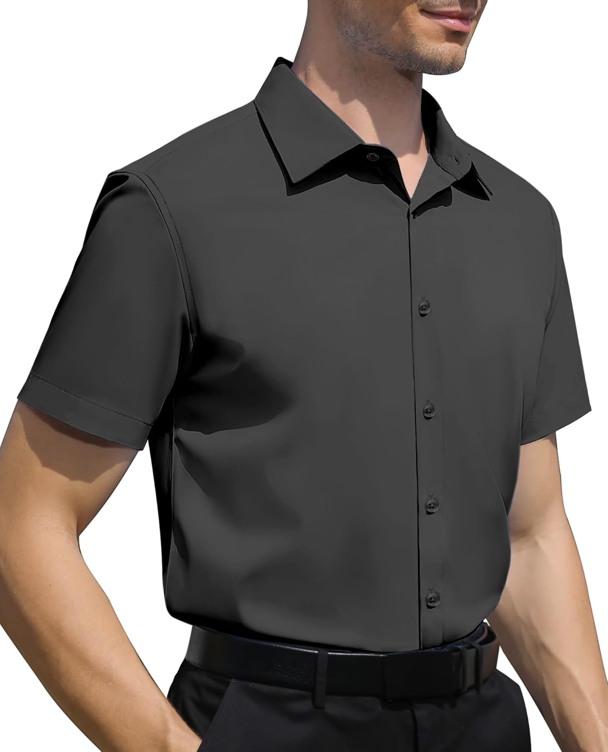 Incfott Mens Dress Shirts Short Sleeve Casual Button Down Shirts ...