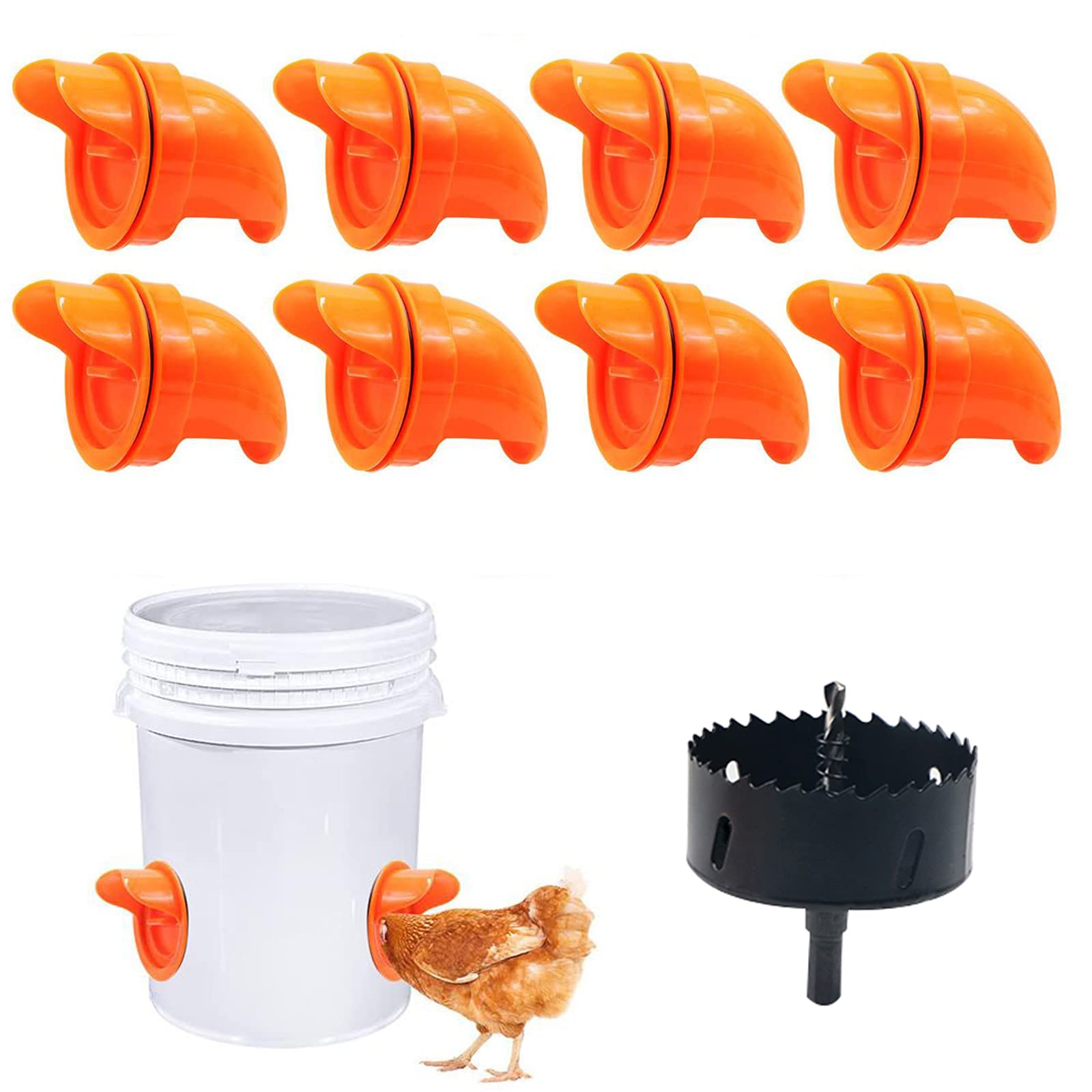 Buy US COKEI DIY Chicken Feeder Kits, Rat Proof No Waste Chicken Feeder ...