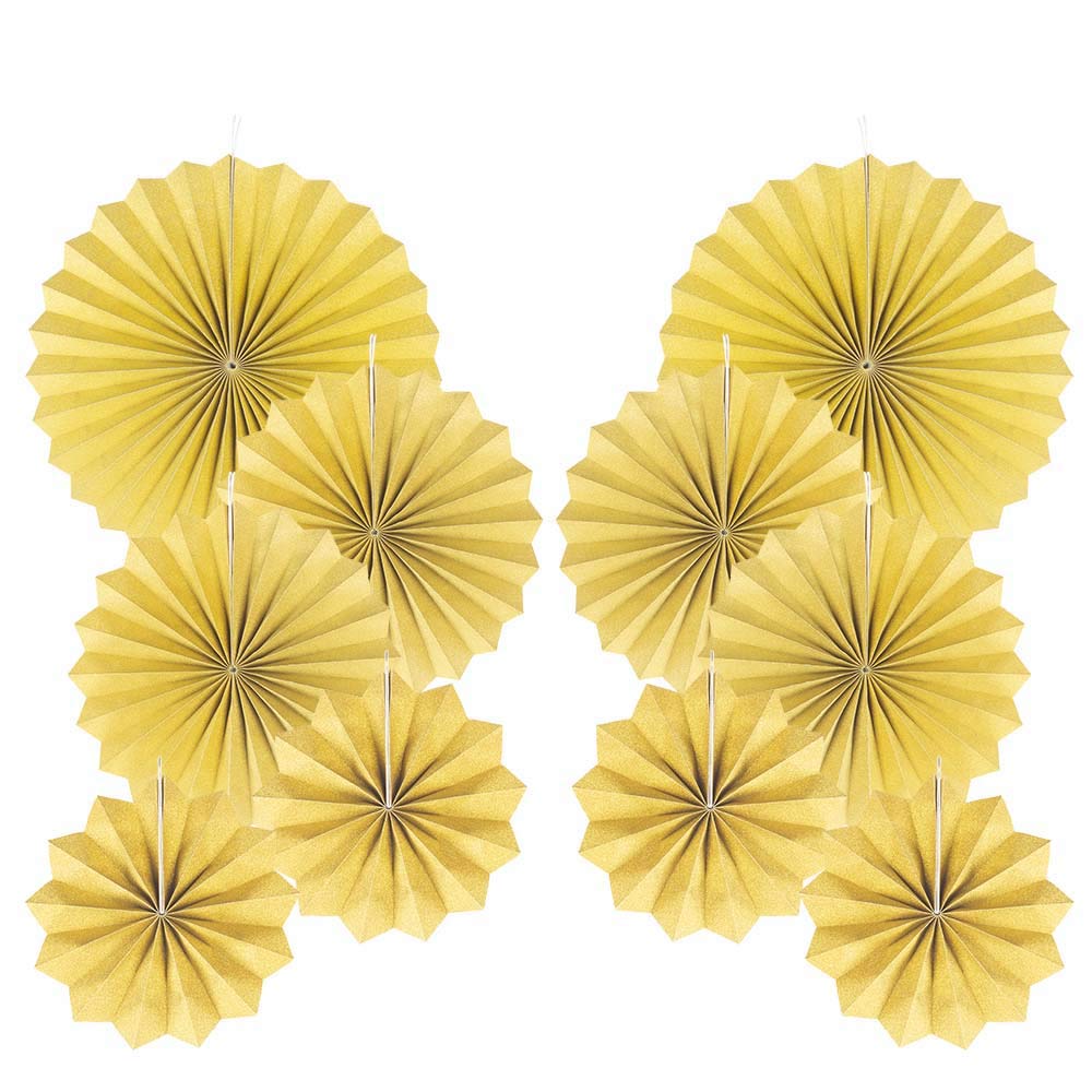 Amazon.com: AimtoHome Party Hanging Paper Fans Decorations Set, Gold ...