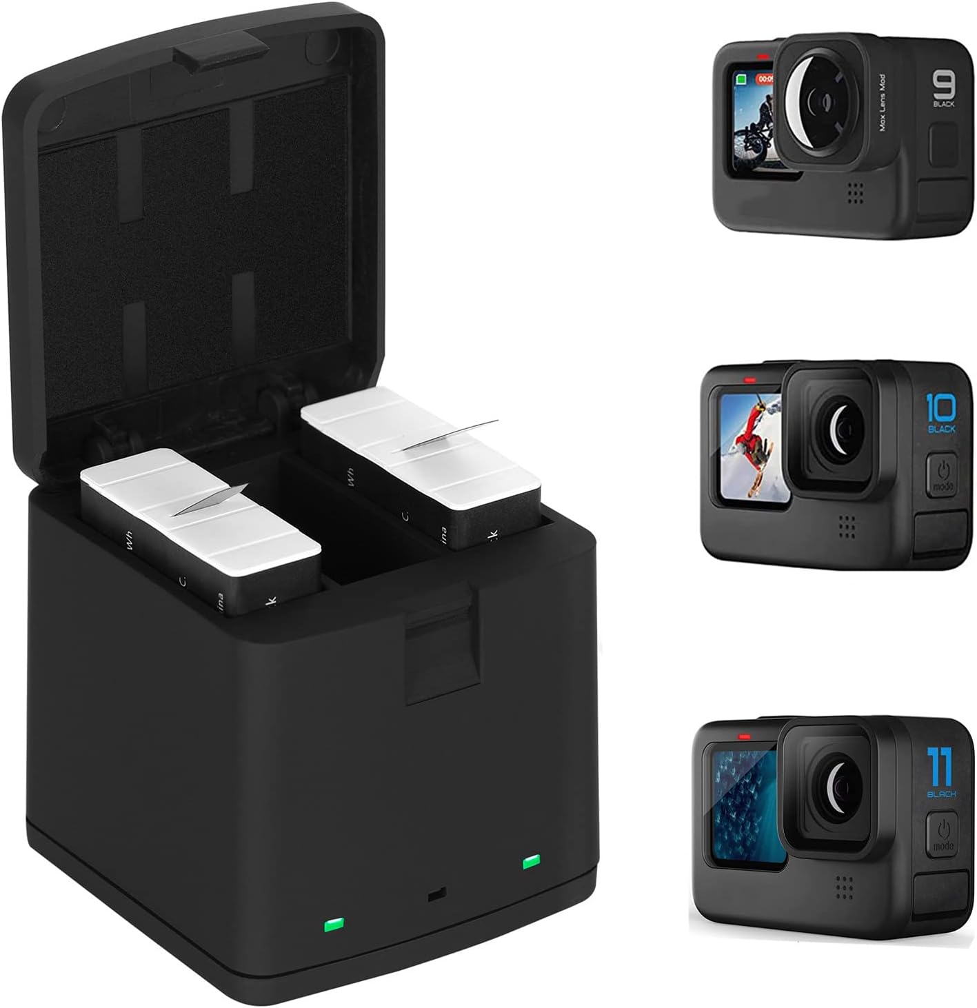 Amazon.com: Triple Charger Station for Gopro Lithium-Ion Battery ...