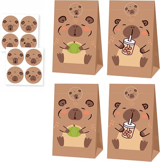 Amazon.com: 24 Pcs Capybara Gift Bags, Double-Sided Cute Capybara ...