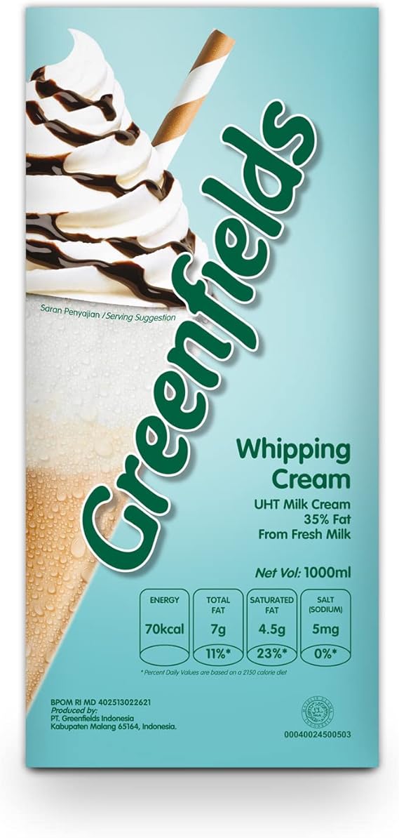 Greenfields Fresh Whipping Cream, 1L - Chilled : Amazon.sg: Grocery