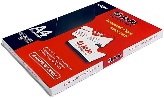 JOJO A4 Size 300gsm Waterproof Embossed Card Paper Inkjet Photo Paper ...