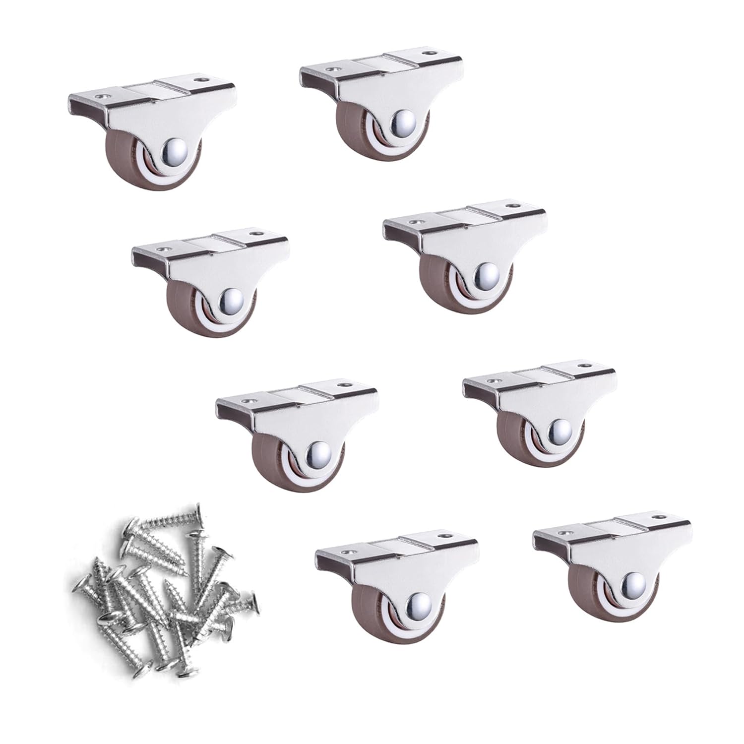 1 inch Fixed Caster Wheels -Small Caster Wheels + Screws-Low Profile ...