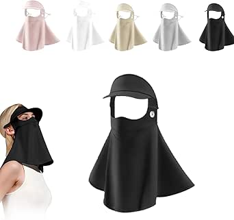 YLBUH Ice Silk Vinyl Full Face Sunscreen Mask, UV Protection Cooling ...