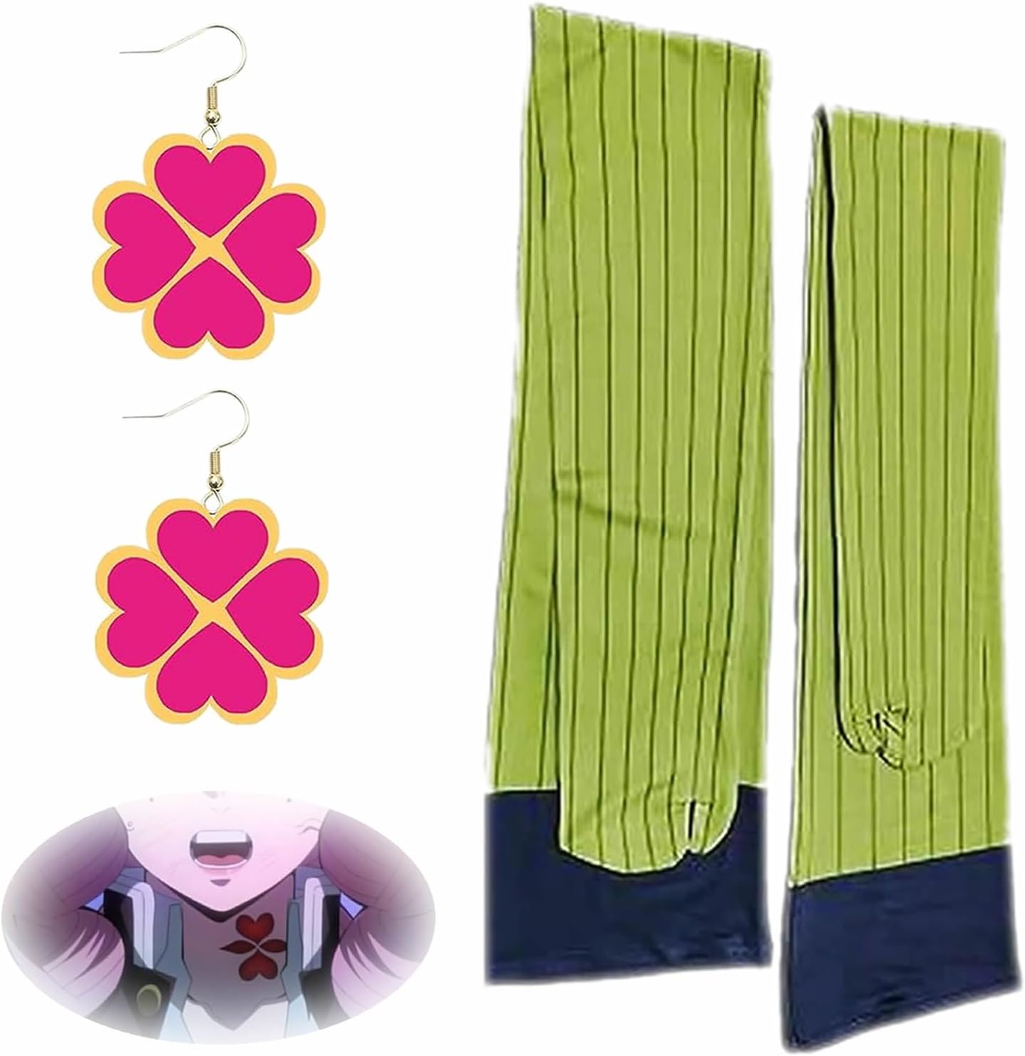 Amazon.com: RJZMMN Kanroji Mitsuri Socks Earrings Anime Kanroji Mitsuri ...