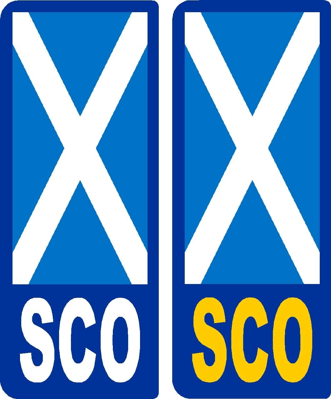 2 x Scotland Scot SCO Saltire St Andrew's Cross Flag V2 Car Number ...