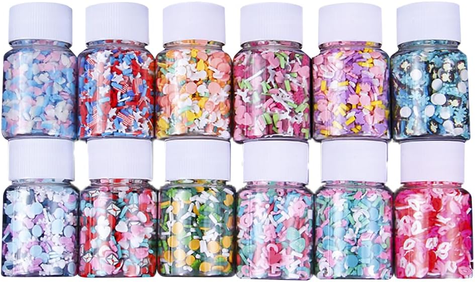 Amazon.com: 120g Polymer Clay Sprinkles Fake Candy Sprinkles Resin Nail ...