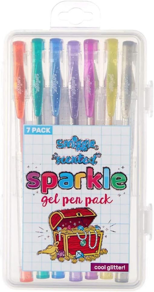Smiggle Sparkle Gel Pens x7 Scented Cool Glitter Pen Pack : Amazon.co ...