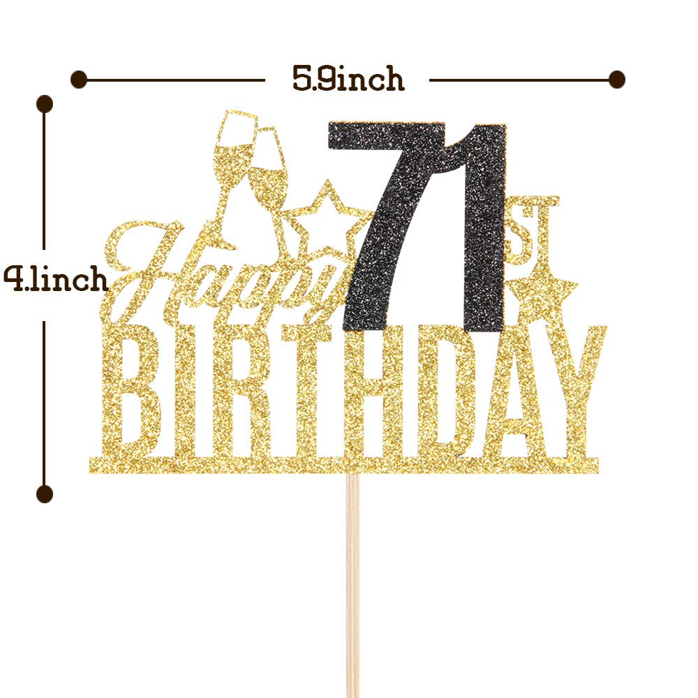 Snapklik.com : Happy 71st Birthday Cake Topper - Seventy One-year-old ...
