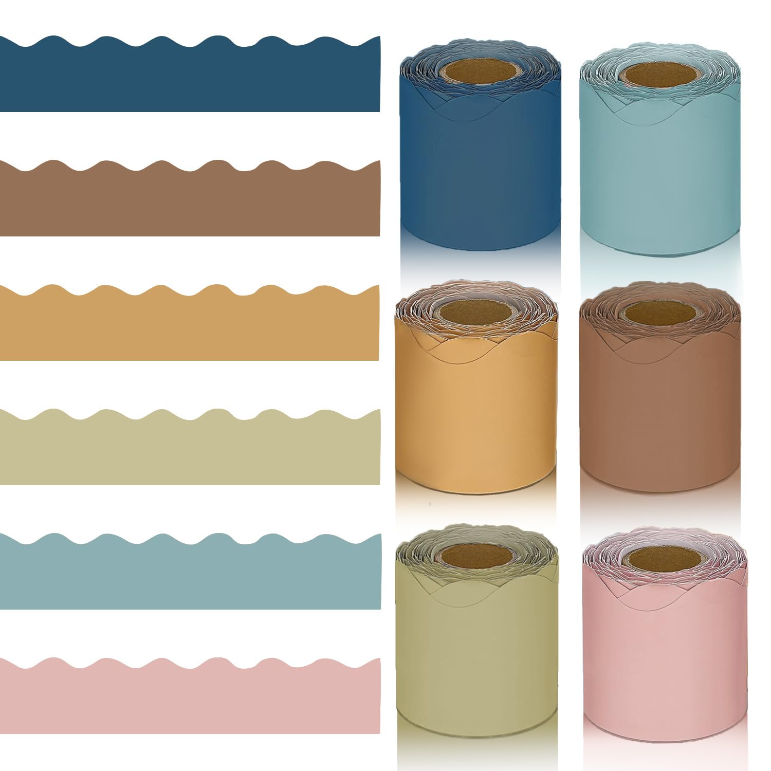 Amazon.com: 6 Rolls 196.8 ft Colorful Borders for Bulletin Board ...