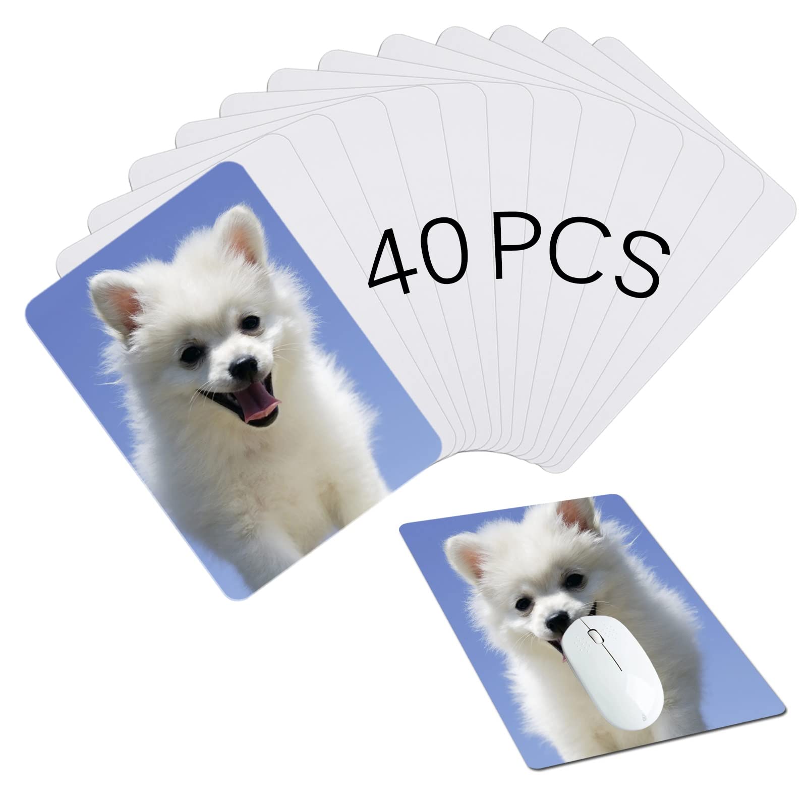 Amazon.com: 40 pcs White Mouse Pad for Transfer Heat Press Printing ...