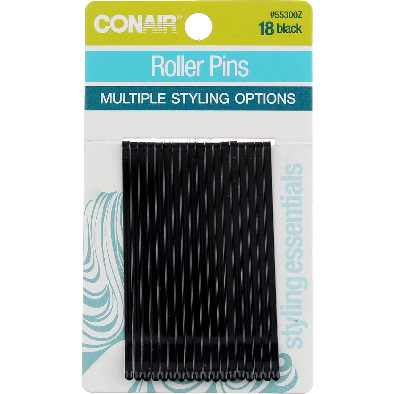 Amazon.com : Conair Roller Pins, Black 18 ea (Pack of 3) : Beauty ...