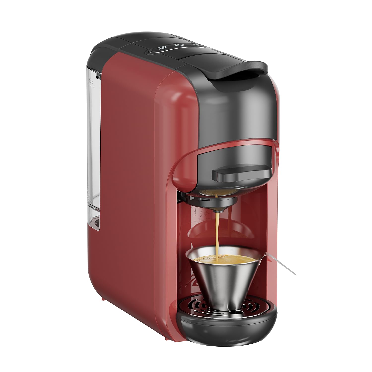 Small Espresso Machine Coffee Maker: 1450W Single & Lungo Serve Coffee ...