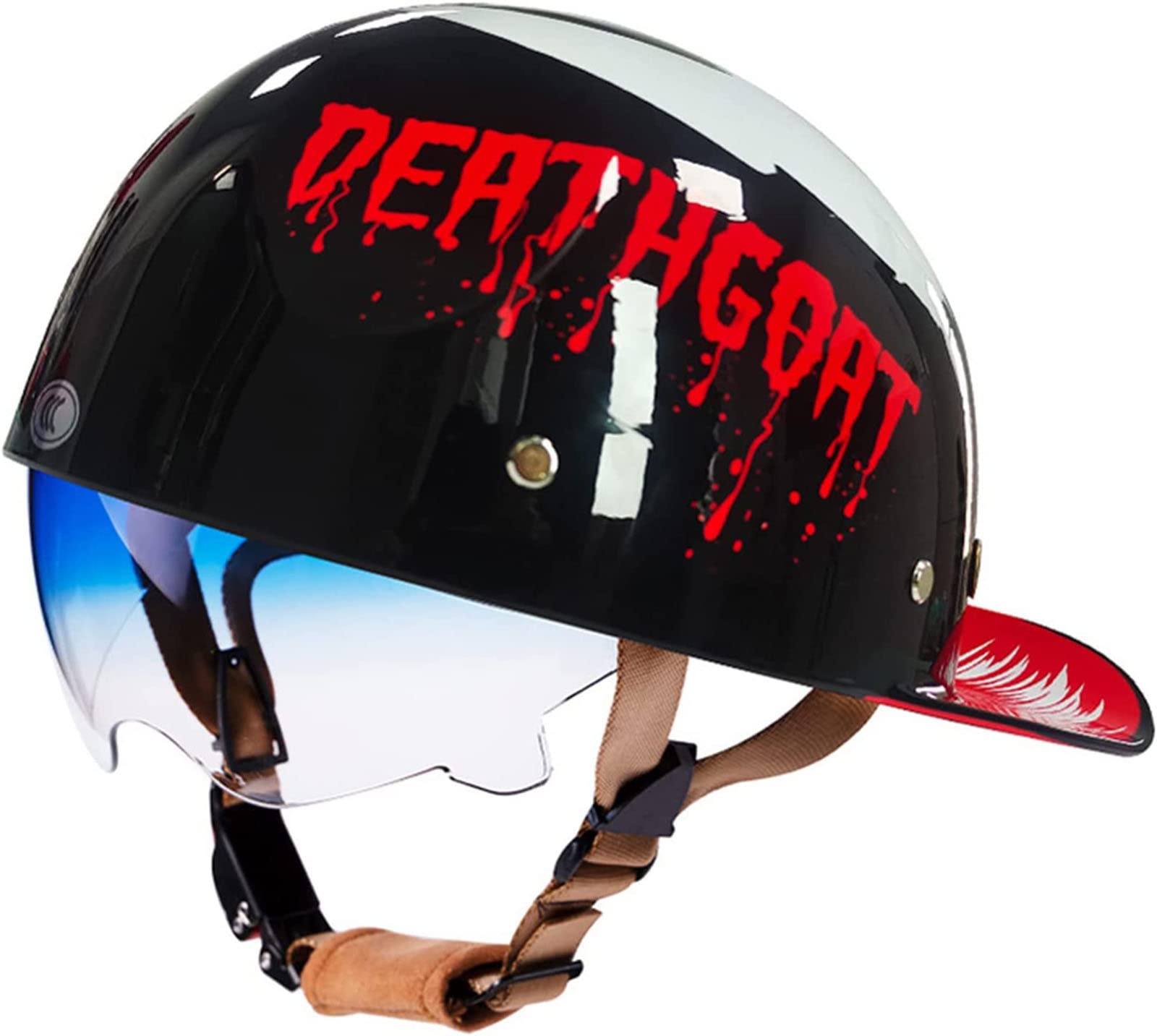 Half Helmet Motorcycle Men Skull Cap Motorcycle Half Helmet Vintage ...