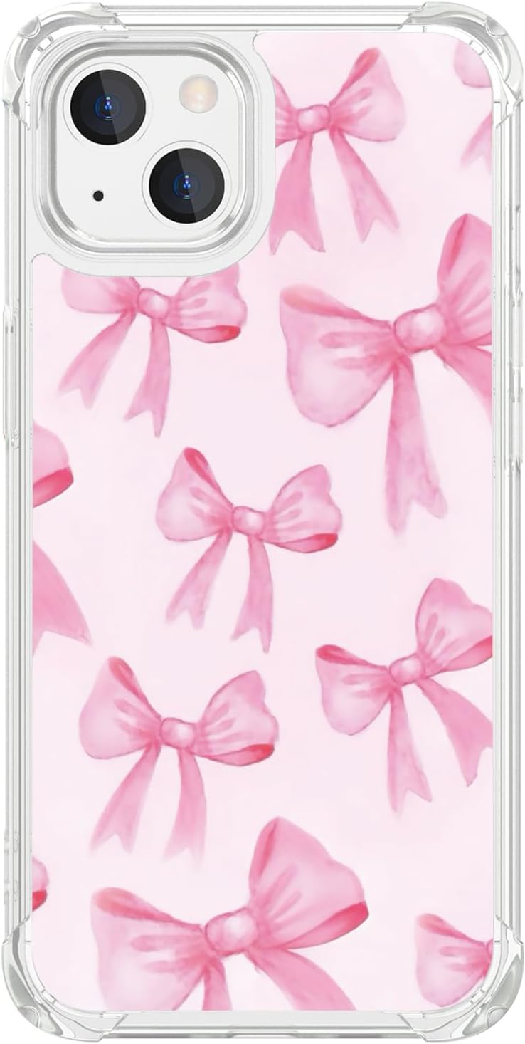 Amazon.com: iPhone 13 Aesthetic Pink Ribbons and Bows in Watercolor ...