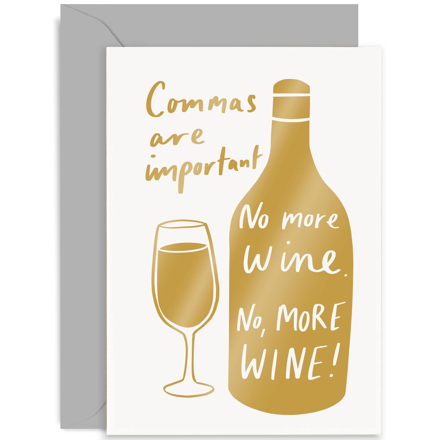 Old English Co. Funny Wine Birthday Card for Women Men - 'Commas are ...