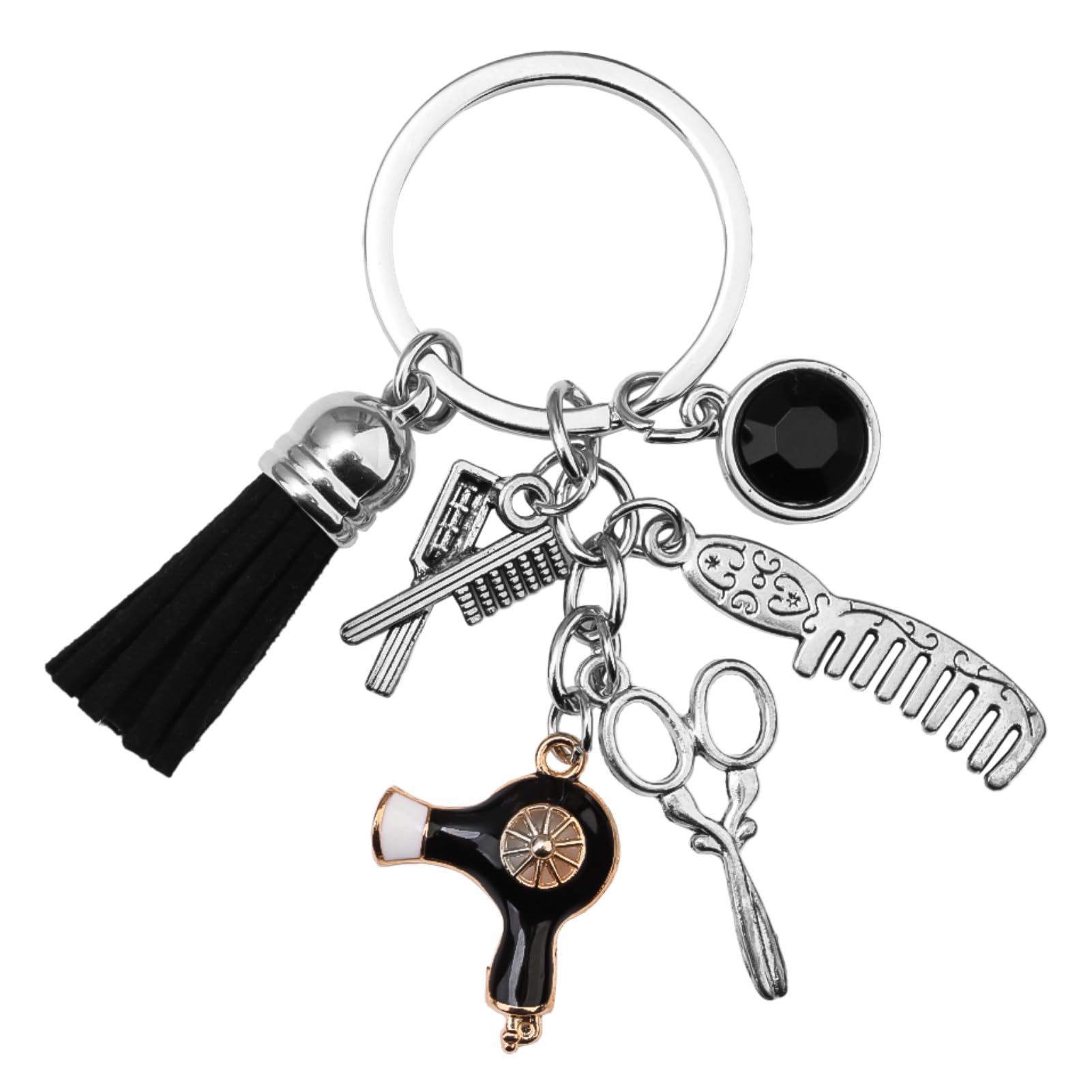 Comb Scissors Charm Keychain, Hairdresser Keychain, Hair Dryer Pendant ...