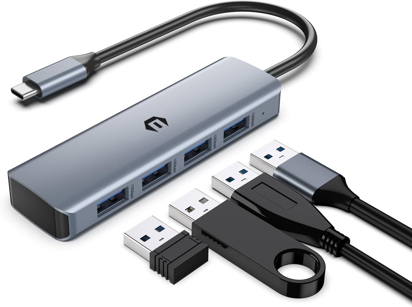 Amazon.com: Tymyp USB C Hub 4 in 1 USB C 3.2 Hub with 1.6ft Extended Cable, 10Gbps USB C ...