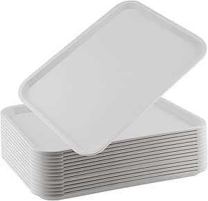 ZOENHOU 14 Pack Fast Food Tray, 16 x 12 Inch Rectangular Plastic ...