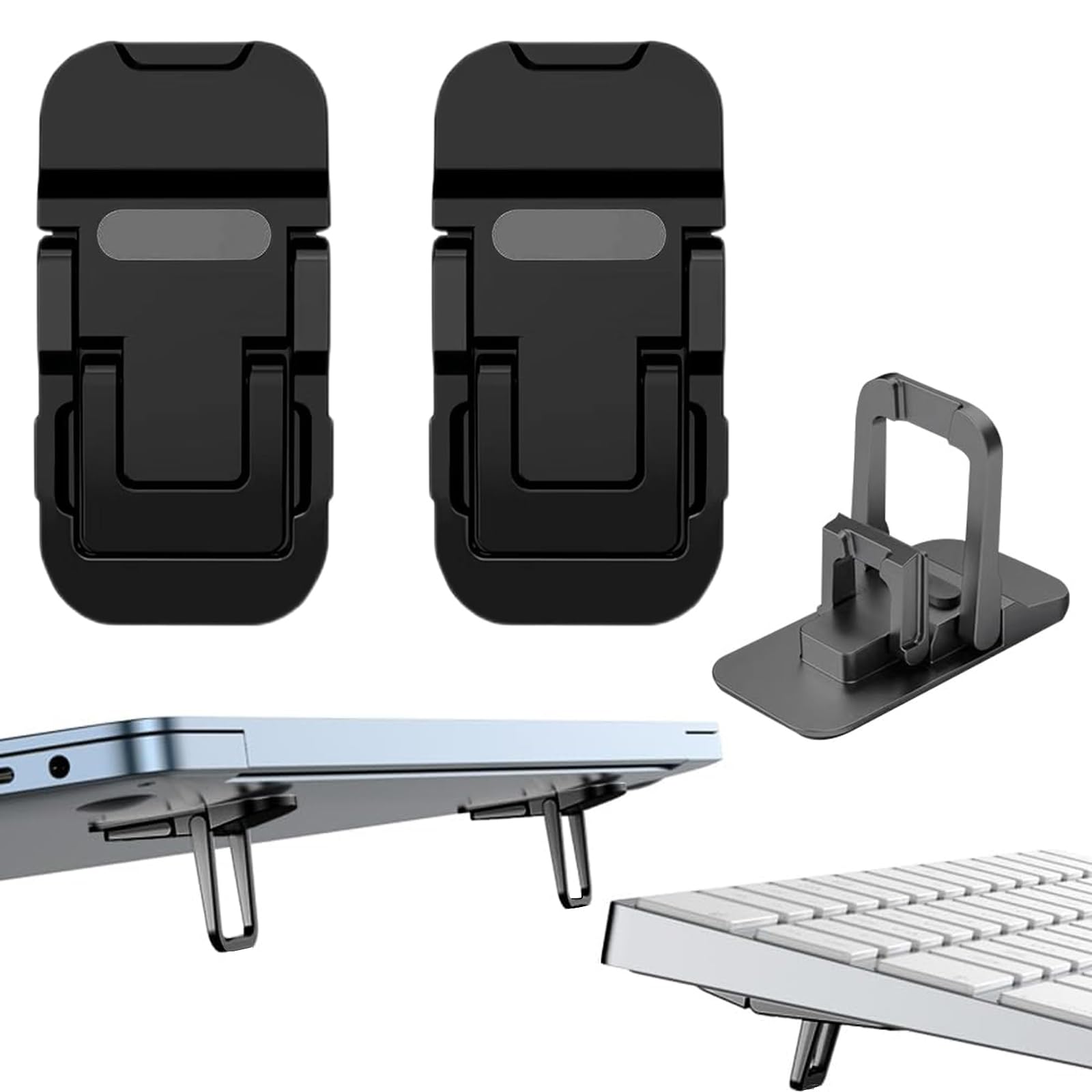 Amazon.co.jp: aninako ノートパソコンスタンド キーボードスタンド 貼り付け 3段階 高さ調整 pcスタンド 折り畳み式 ...