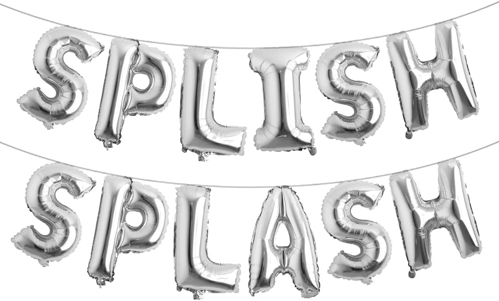 Amazon.com: RUIANSI Splish Splash Birthday Decoration Boy 12pcs Silver ...