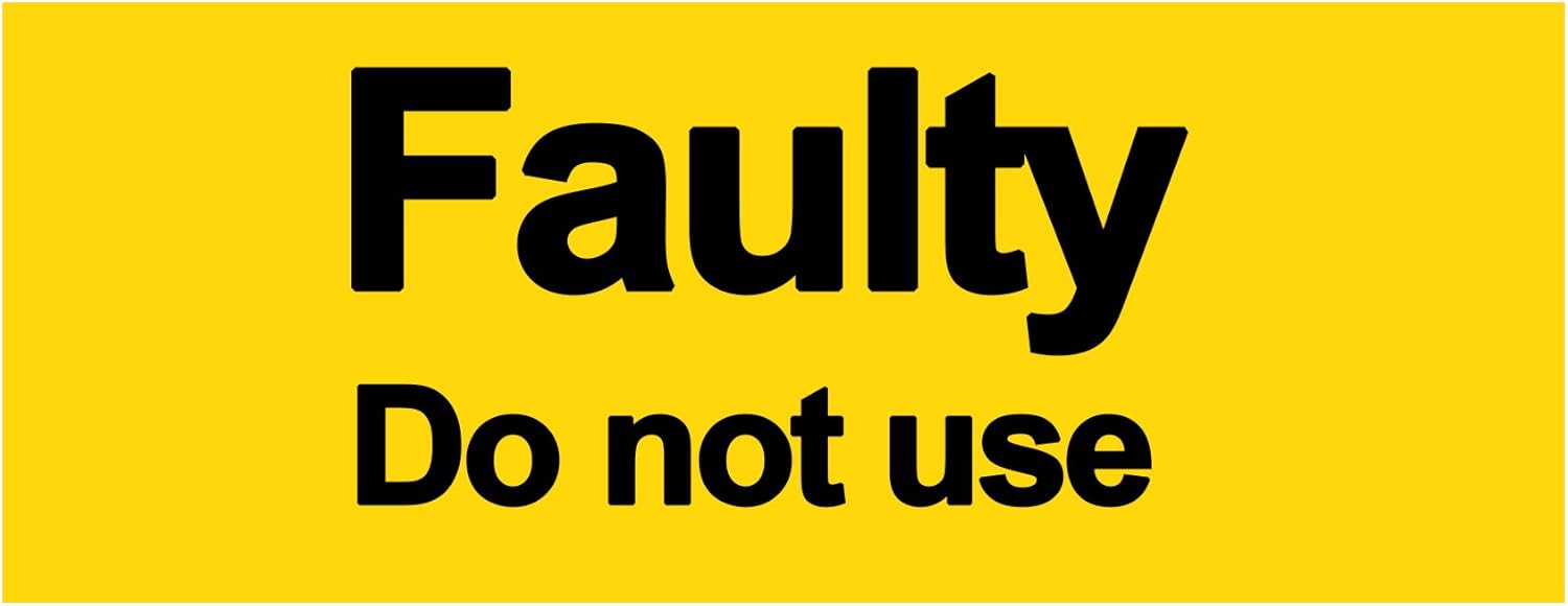 WARNING - FAULTY DO NOT USE - Warning Sign Removable Self Adhesive ...
