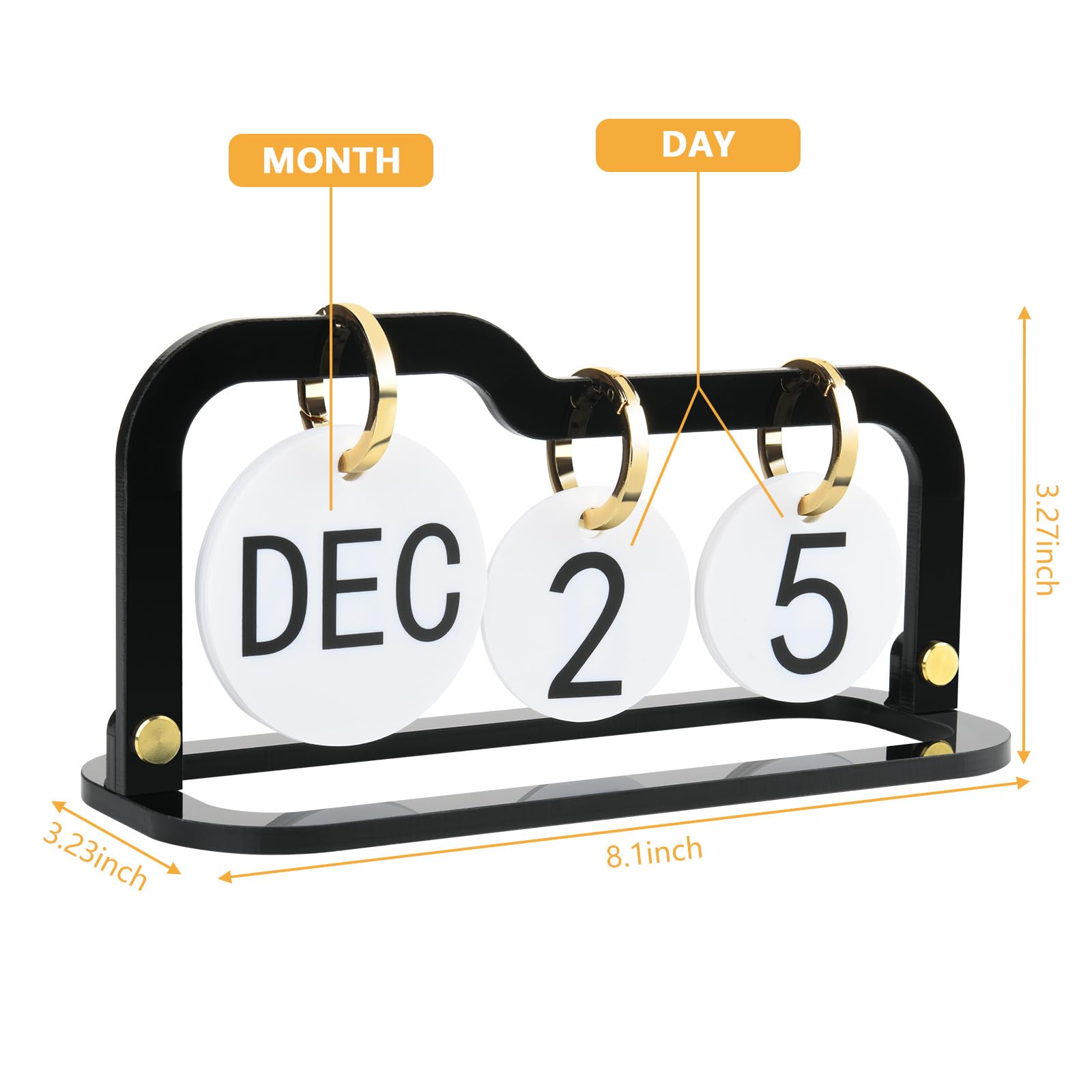 Snapklik.com : Acrylic Perpetual Desk Calendar 2025 Standing Flip ...