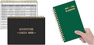Amazon.com : HAUTOCO Accounting Ledger Book A5 Horizontal Ledger Books ...