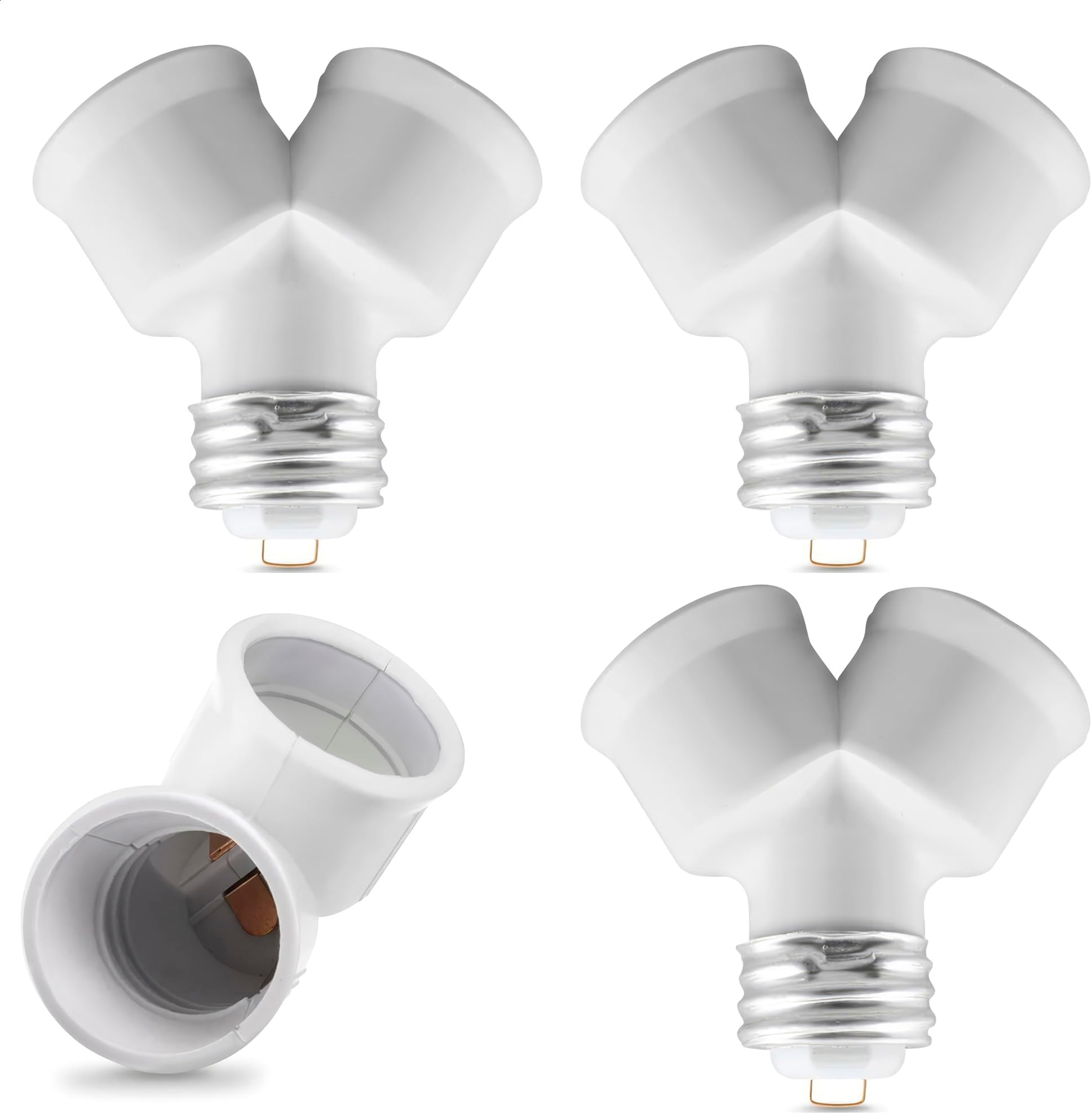 Twin Bulb Splitter Adapter for Led Bulb - 4Pcs Socket Splitter CFL ...