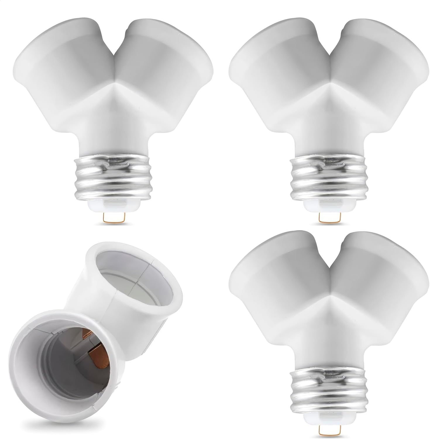 Twin Bulb Splitter Adapter for Led Bulb - 4Pcs Socket Splitter CFL ...