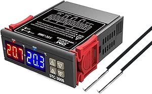 PIKIS STC-3008 Dual Digital Temperature Controller Two Relay Output DC 12V/24V AC 220V ...