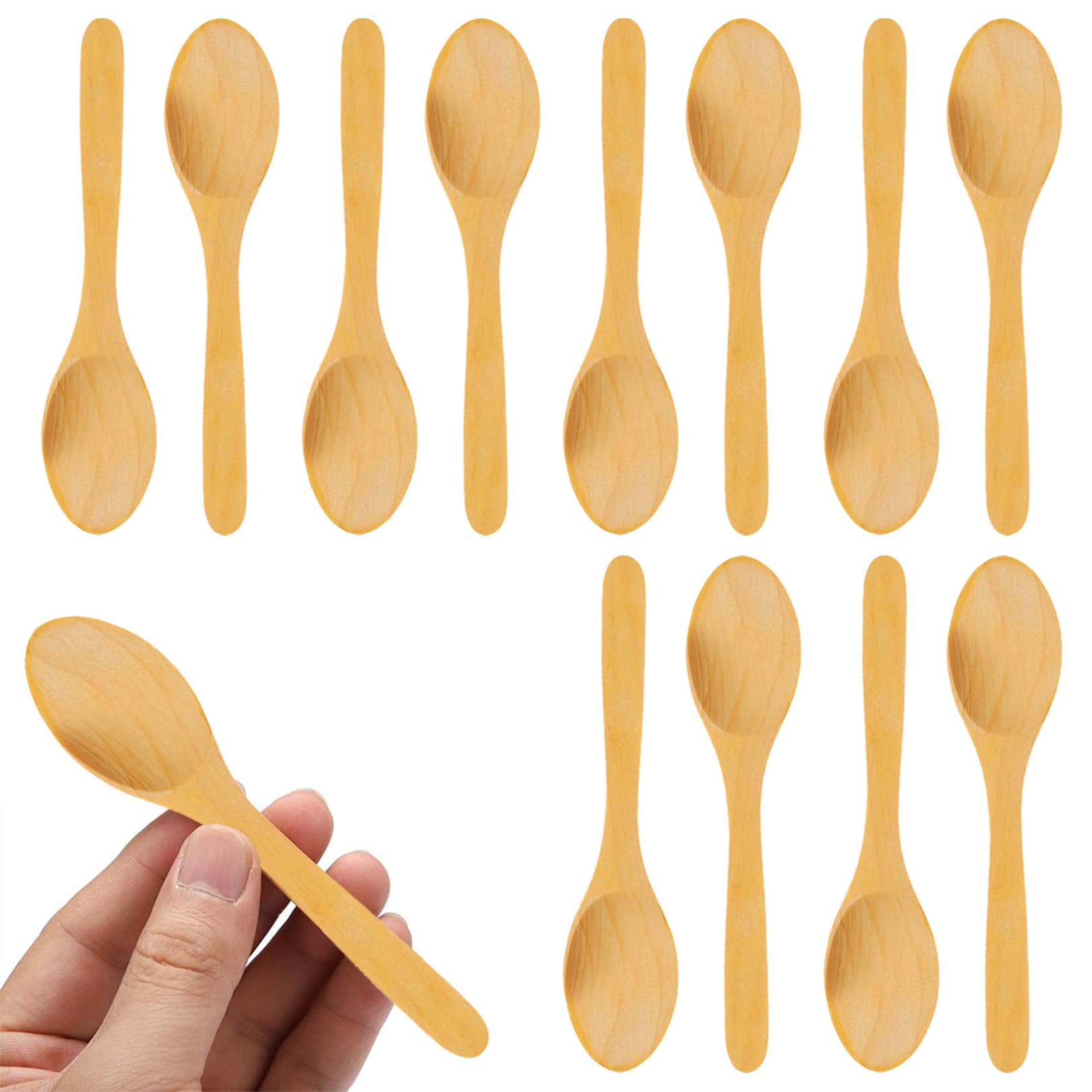 12pcs Wooden Spoons Handmade,13cm Mini Wooden Spoons,Wooden Children ...