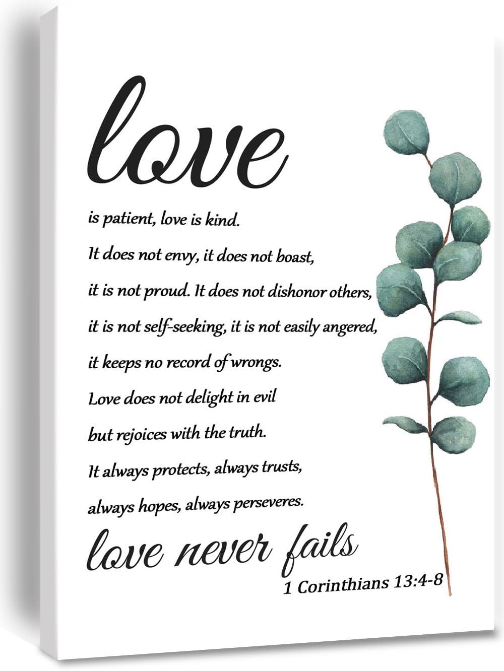 Amazon.com: 1 Corinthians 13:4-8 Love is Patient Love is Kind Scripture ...