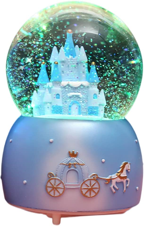 Amazon.com: Snow Globe Castle Crystal Ball Automatic Snowfall Musical ...