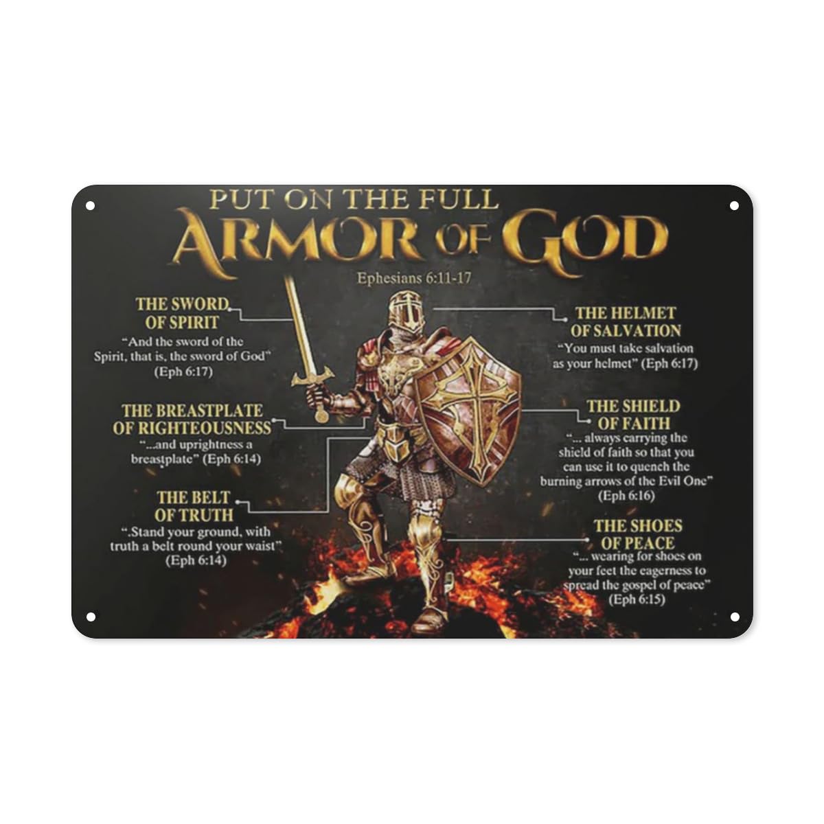 Amazon.com: LVXXADT Armor of God Tin Metal Sign Wall Decor Fun ...