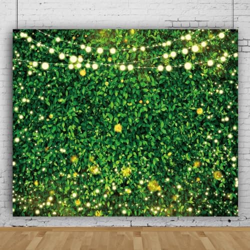 Amazon.com : 10x8ft Glitter Green Leaves Backdrop for Photography ...