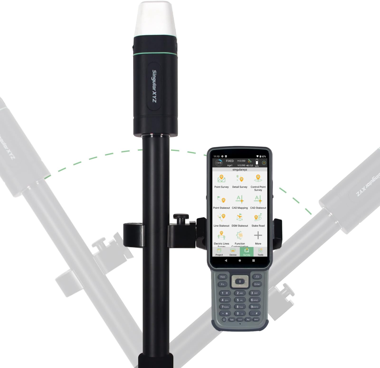 RTK GNSS Equipo de encuesta con Network RTK Rover, driver de mano y ...