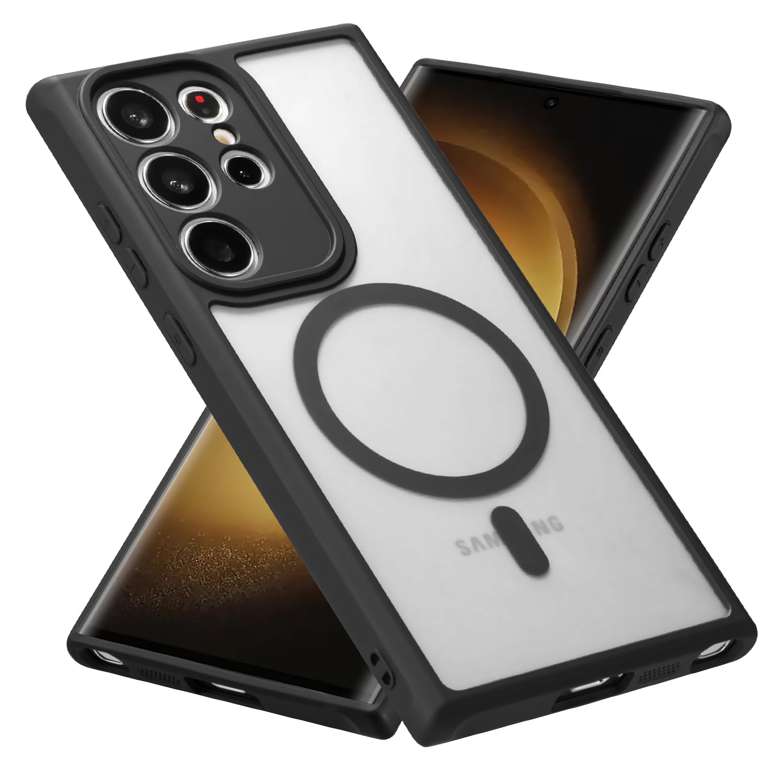 RALEAVO Magnetic Case for Samsung Galaxy S22 Ultra 5G, Compatible with MagSafe Shockproof Phone ...