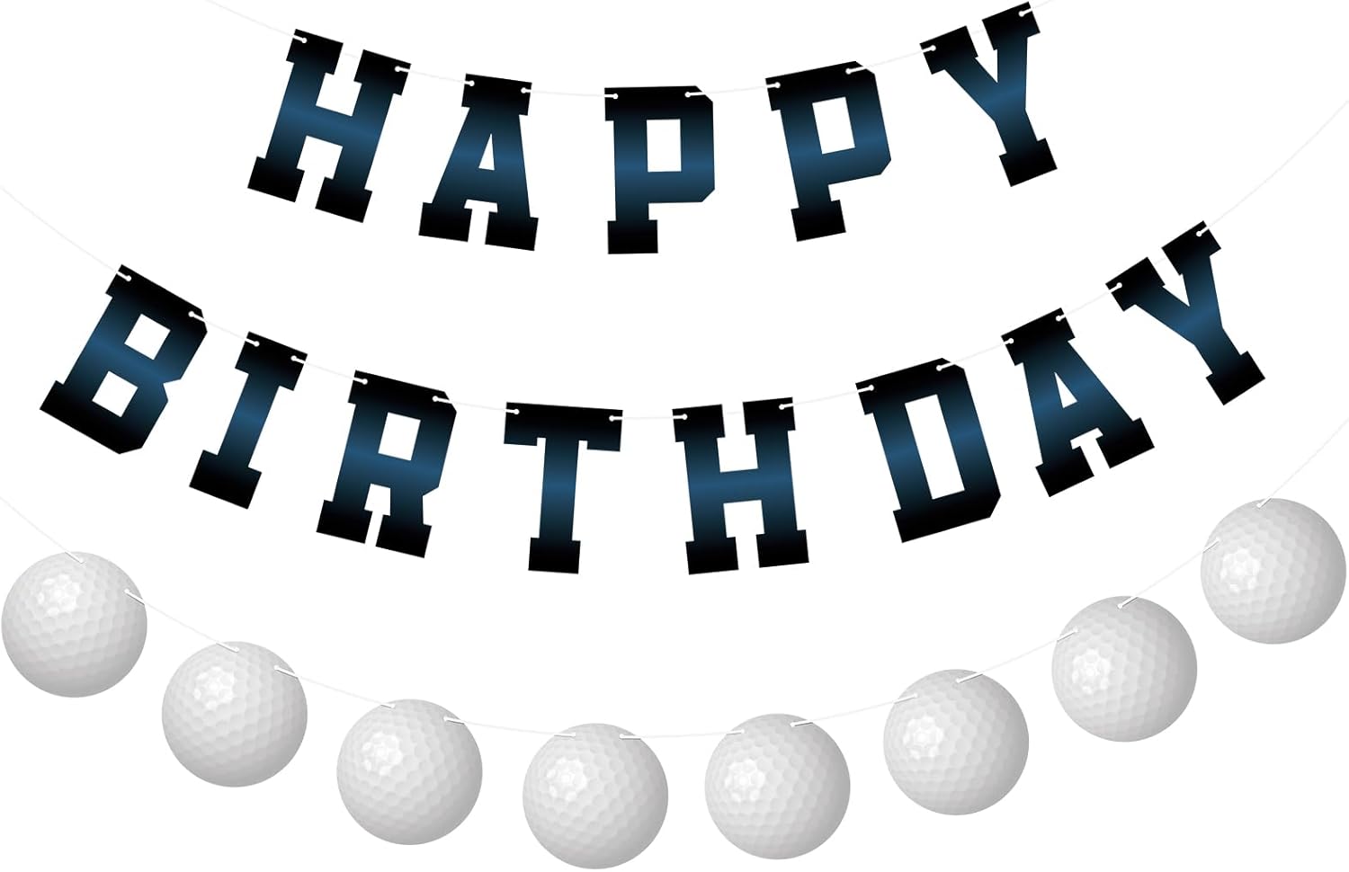 Amazon.com: Golf Ball Happy Birthday Banner Sign, Golf Birthday Bunting ...