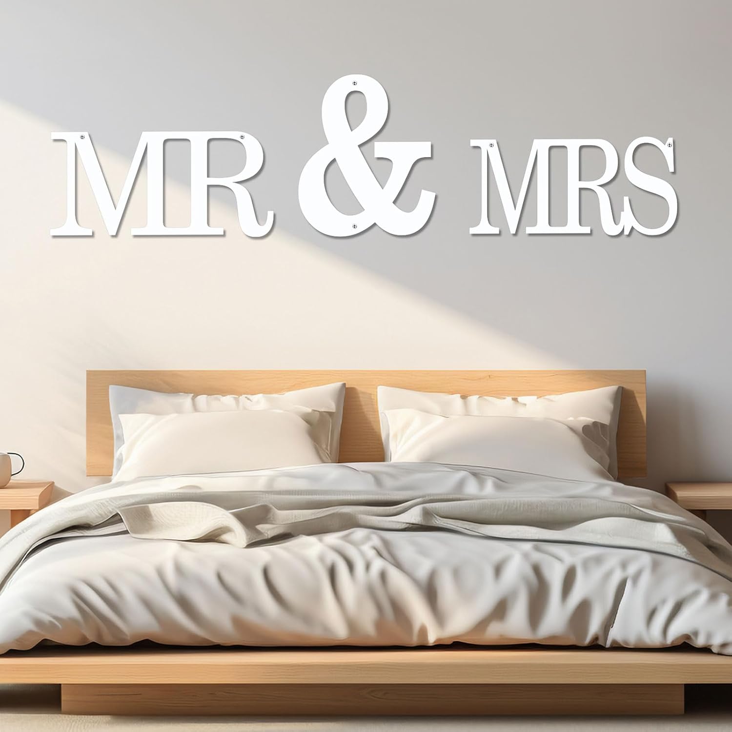 Amazon.com: Needbrock 3 Pack White Metal Mr & Mrs Wall Signs for ...