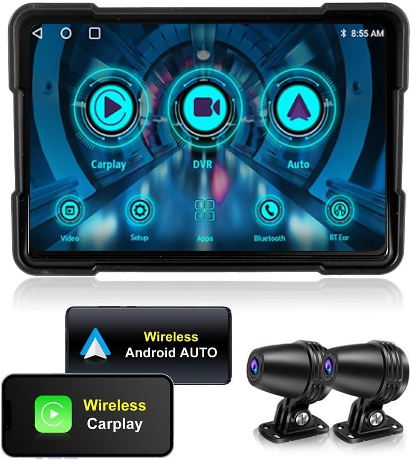 Amazon.com: Kunfine Motorcycle Carplay&Android Auto, Motorbike GPS ...